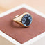 Blue & Black Agate Coat Of Arms Signet Ring For Men- Danelian Jewelry