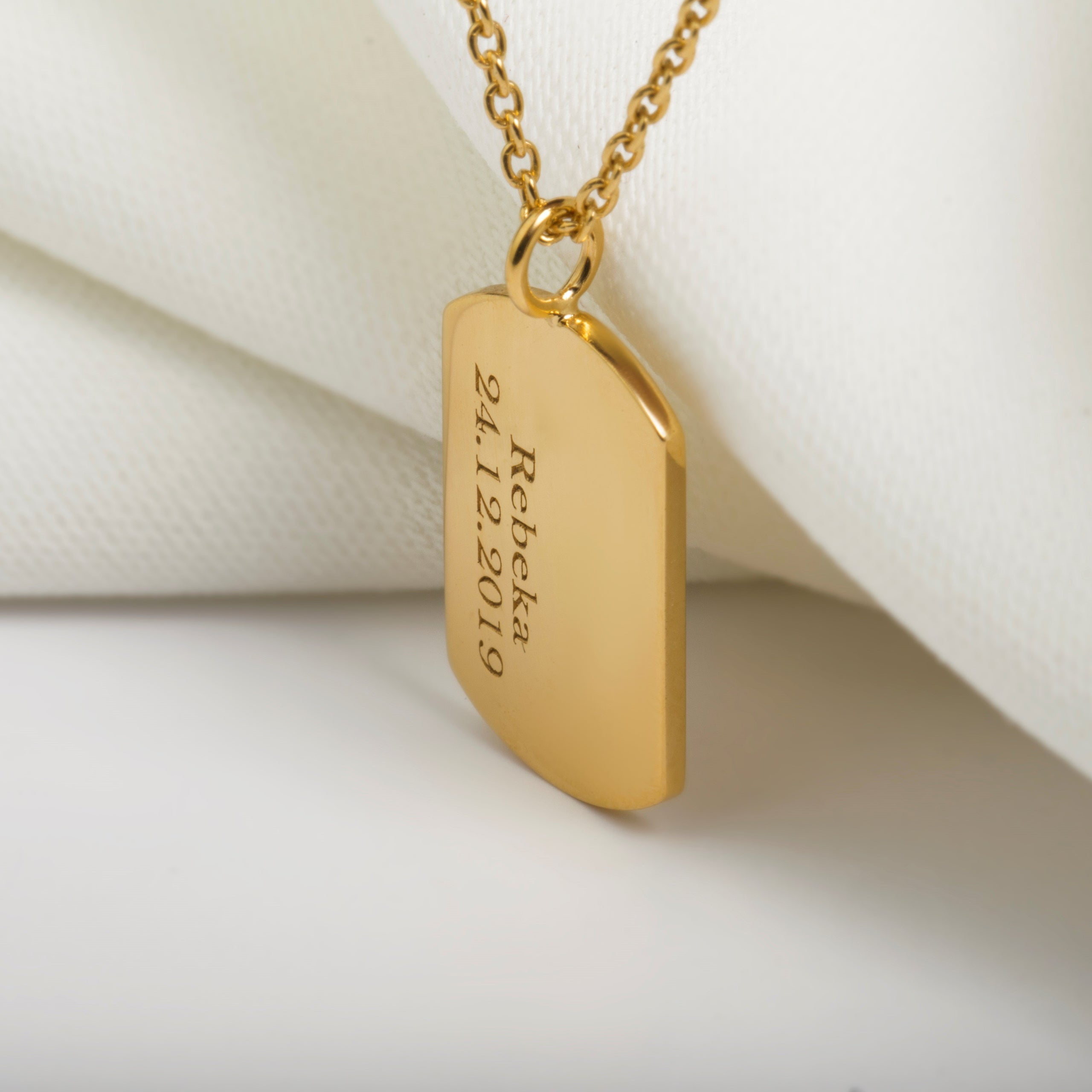 ENGRAVED TAG NECKLACE – Danelian Jewelry