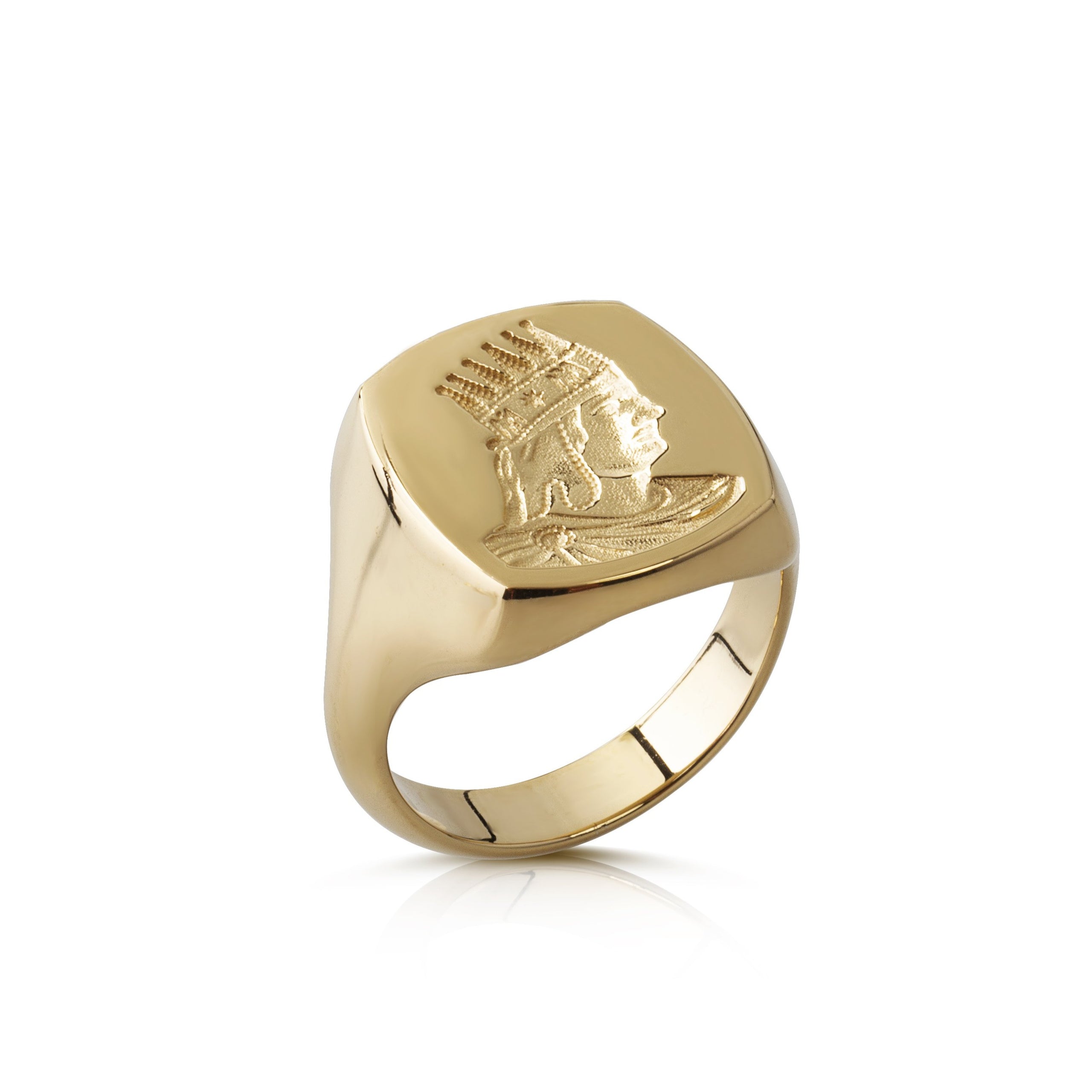 Ancient King Gold Signet Ring | Men Thick Ring| Danelian Jewelry