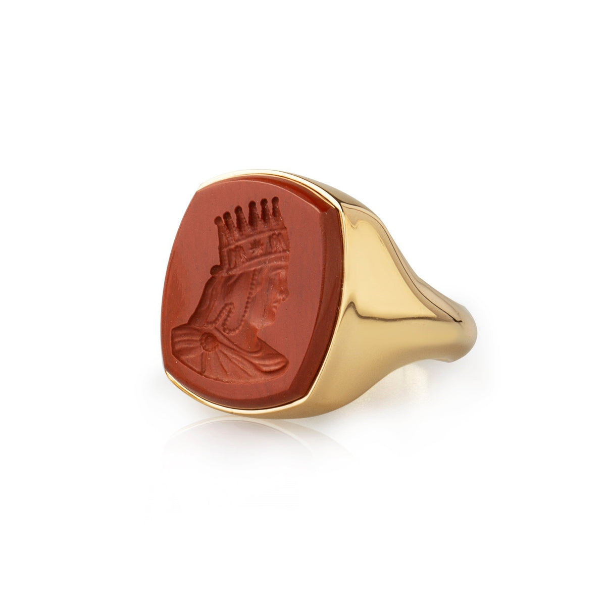 King Tigran Signet Ring - Intaglio Red Men Signet Ring | Danelian ...