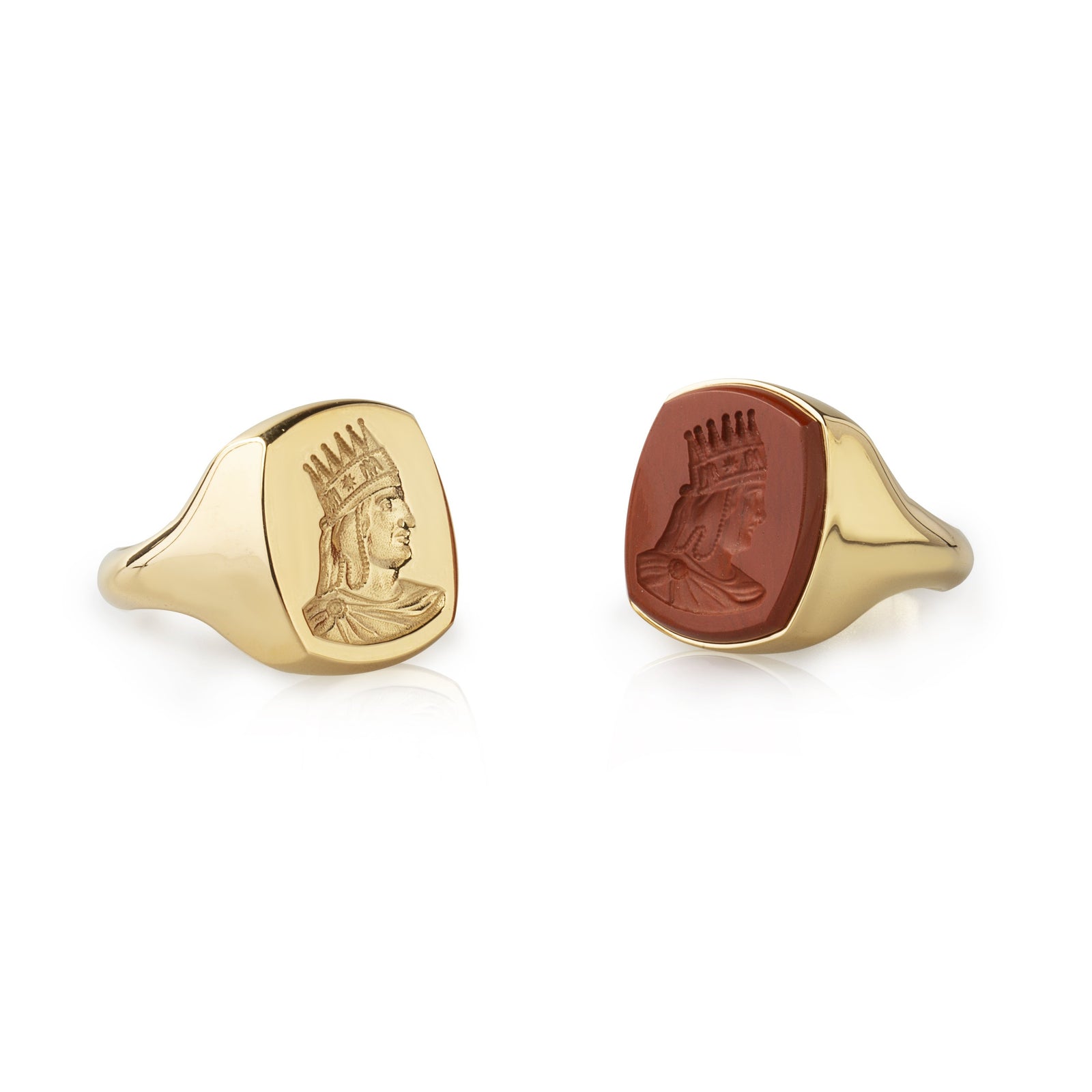 Ancient King Gold Signet Ring | Men Thick Ring| Danelian Jewelry