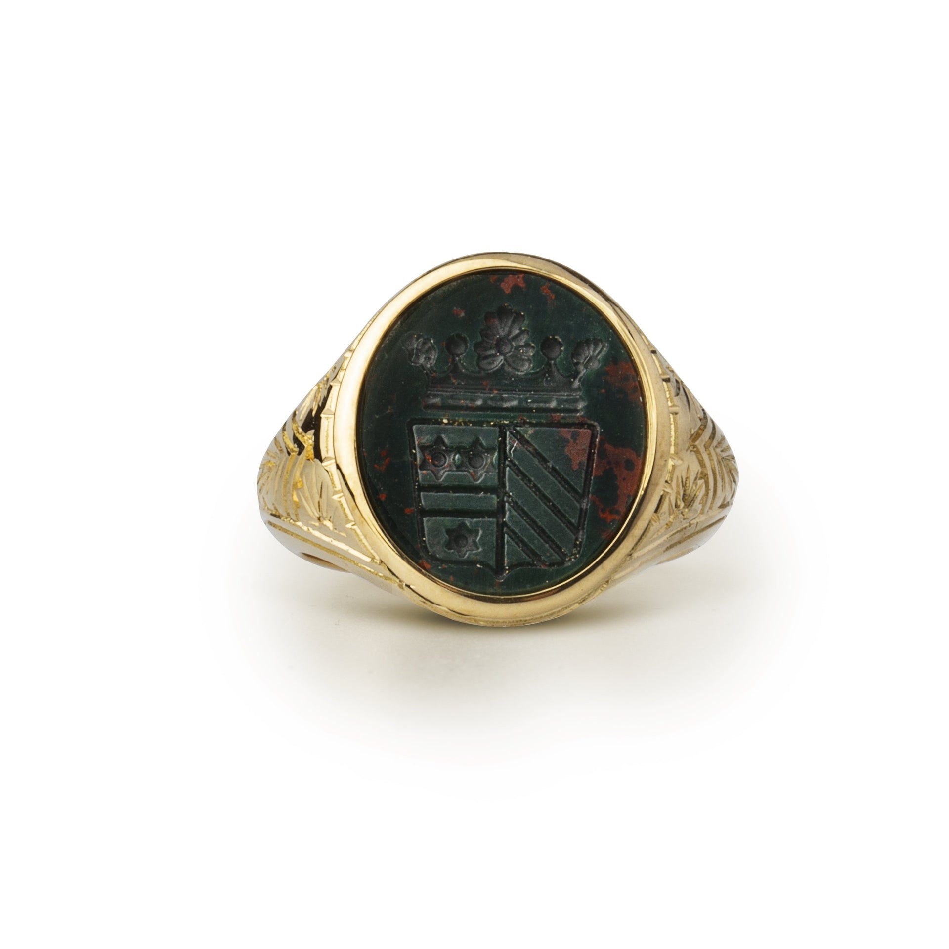 Gold Bloodstone Signet Ring - Family Crest Signet Ring | Danelian ...