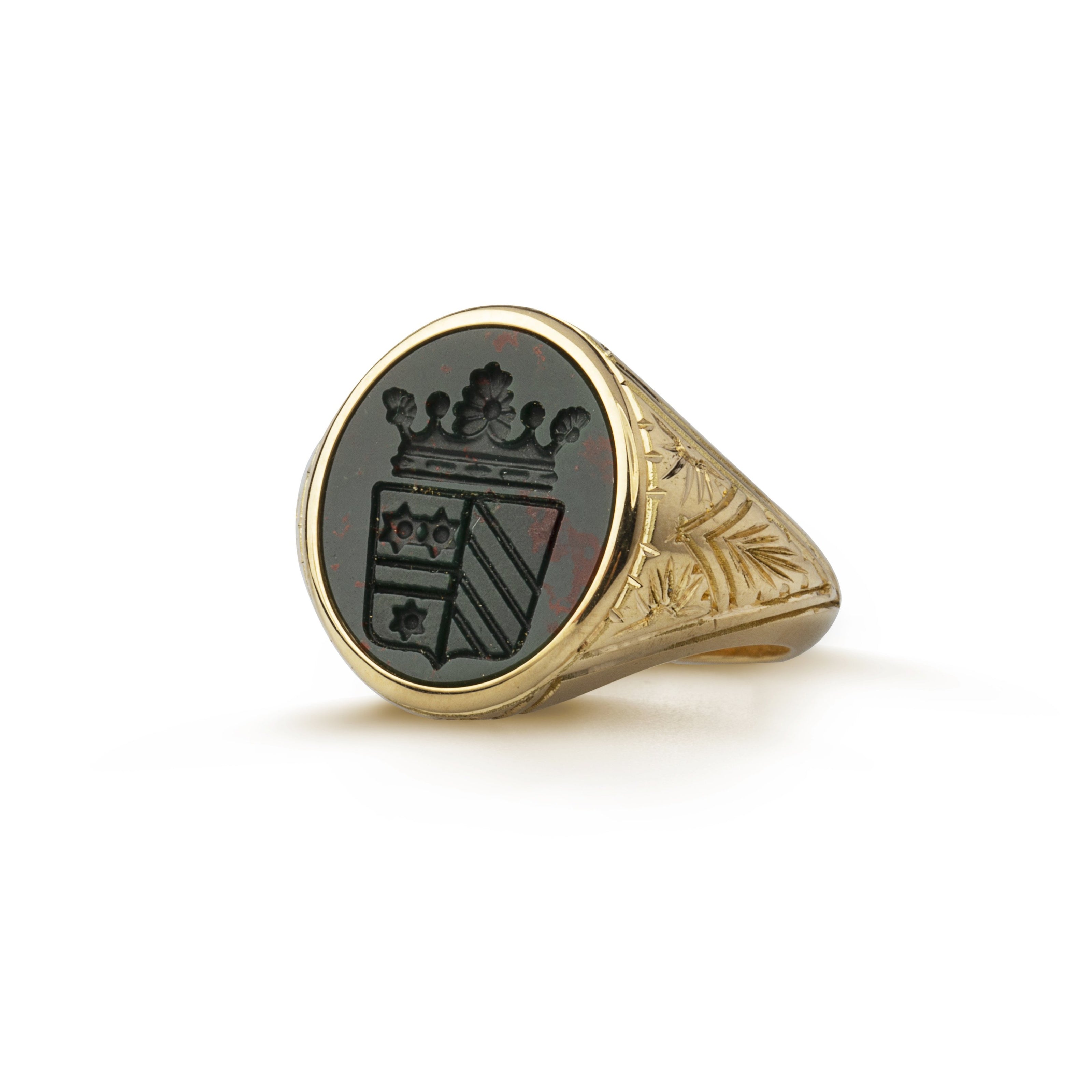 Gold Bloodstone Signet Ring - Family Crest Signet Ring | Danelian ...